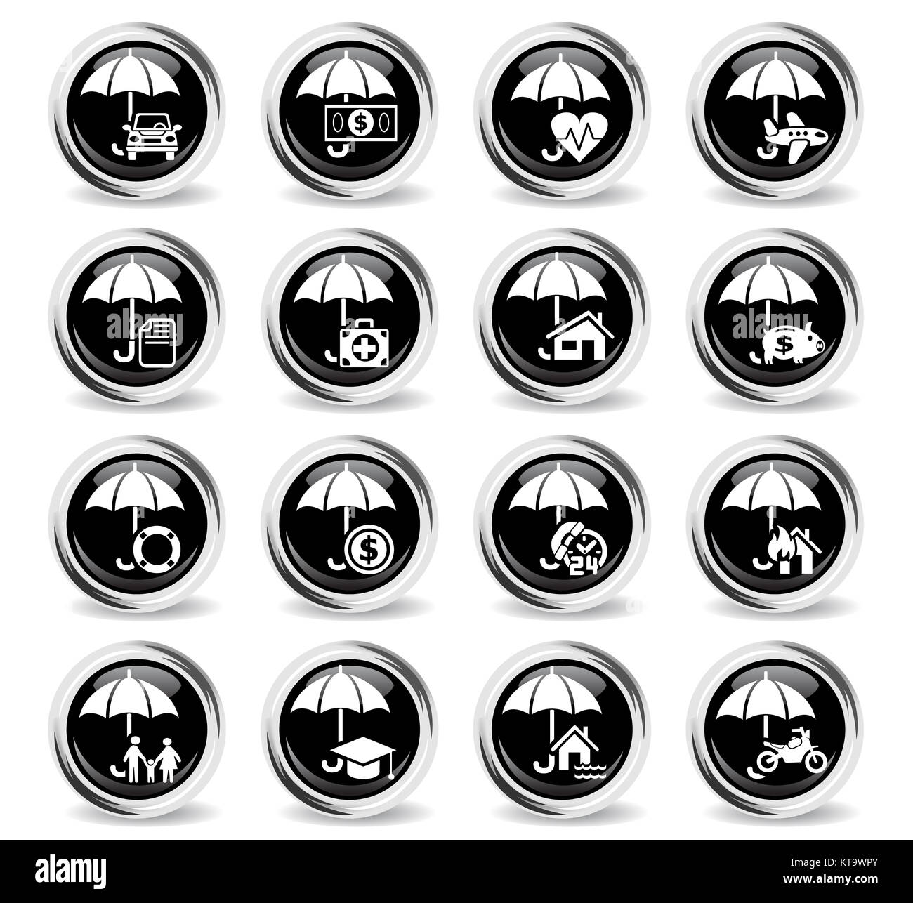 insurance icon set Stock Photo - Alamy