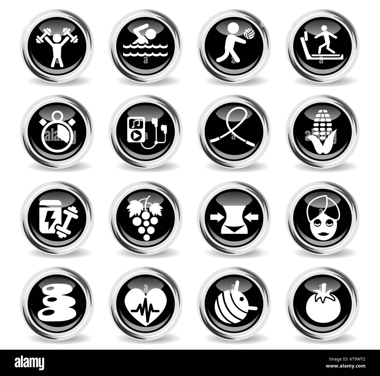 healthy lifestyle icon set Stock Photo - Alamy