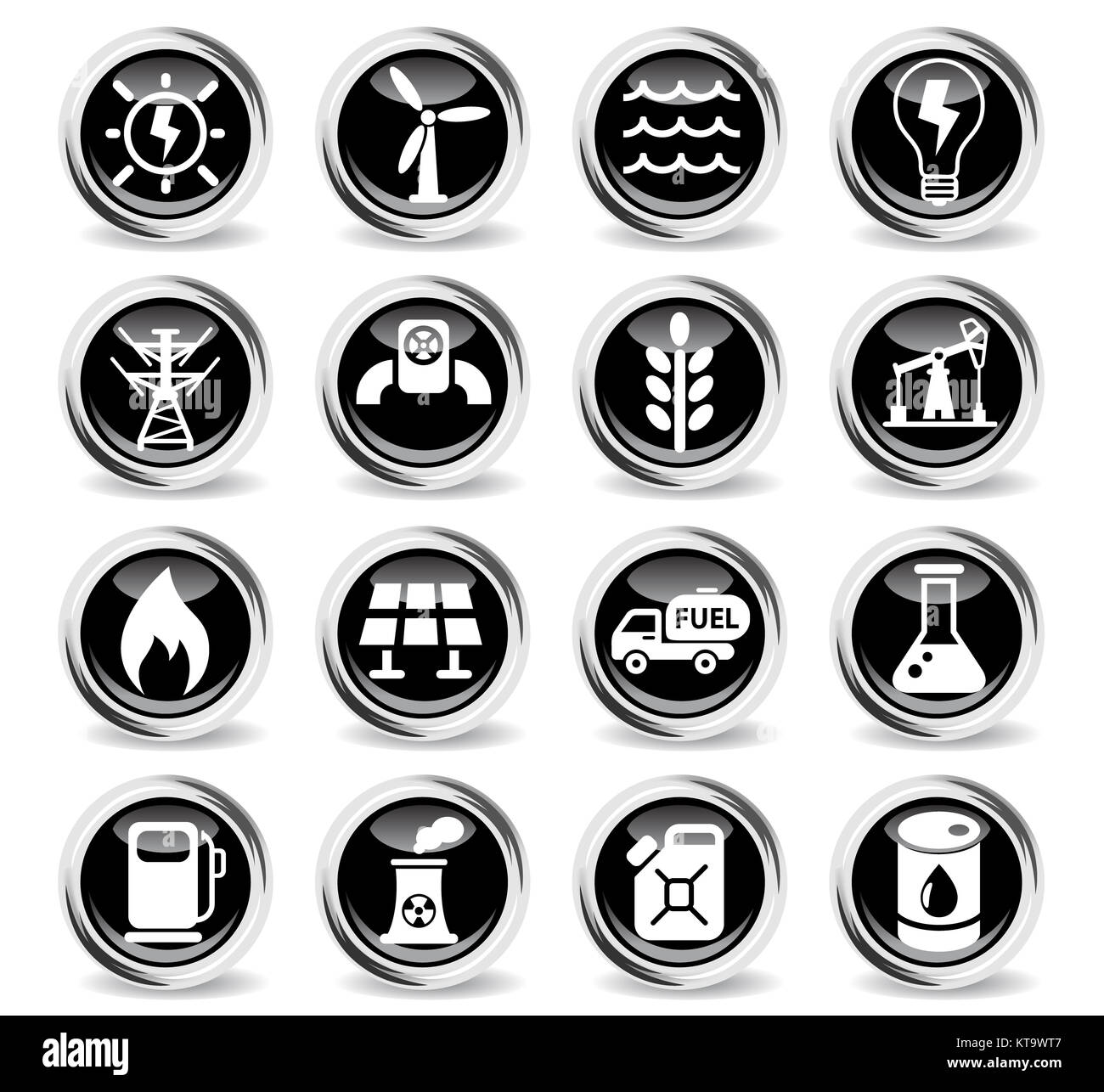 fuel and power icon set Stock Photo - Alamy