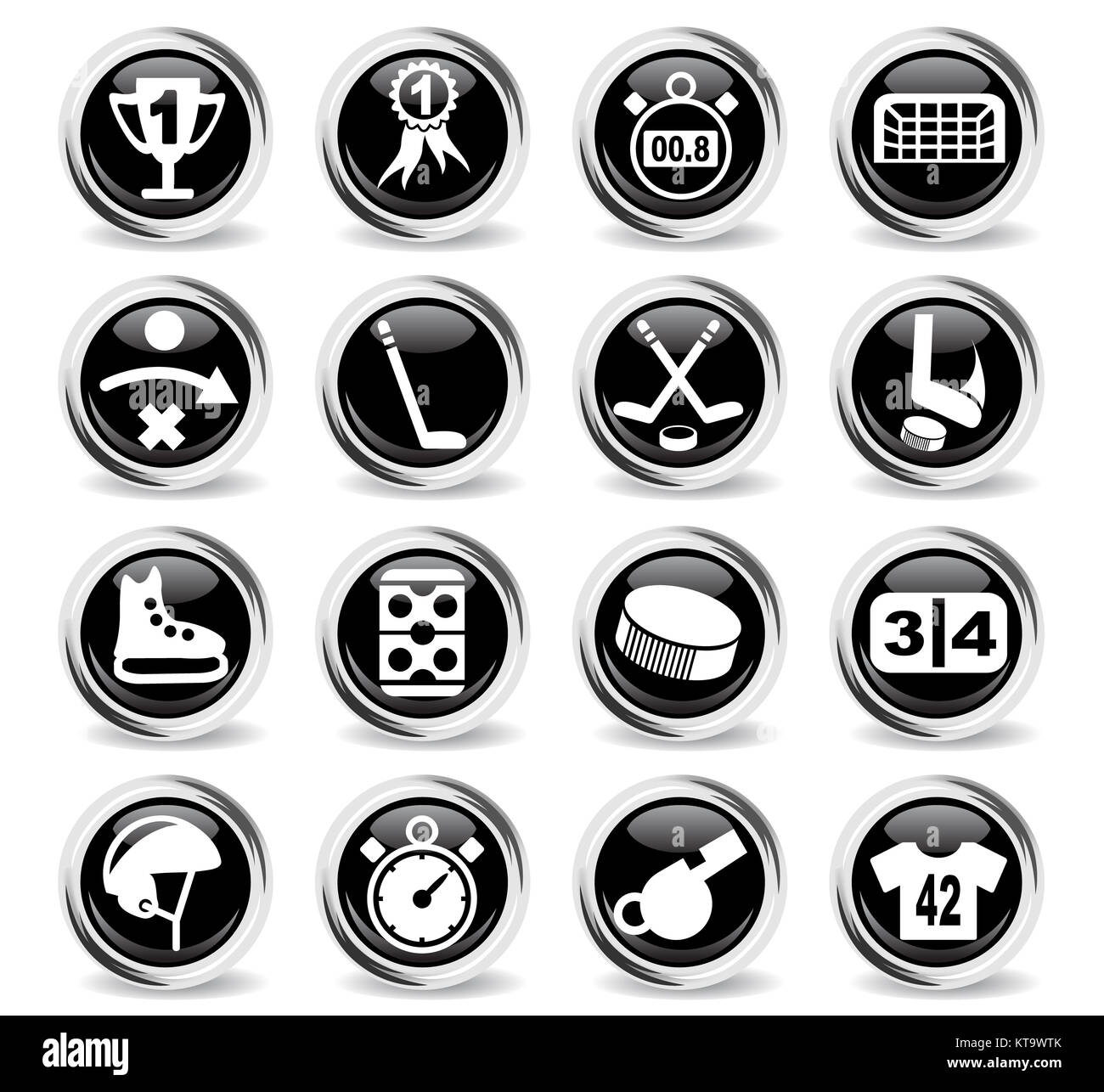 hockey icon set Stock Photo - Alamy