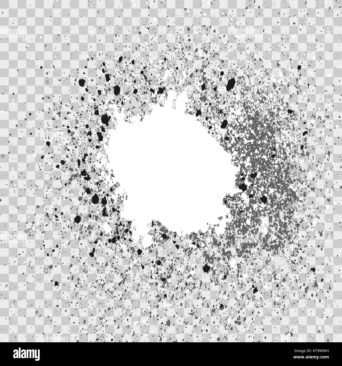 Silver explosion of paint splatter. Isolated on transparent gray Stock ...