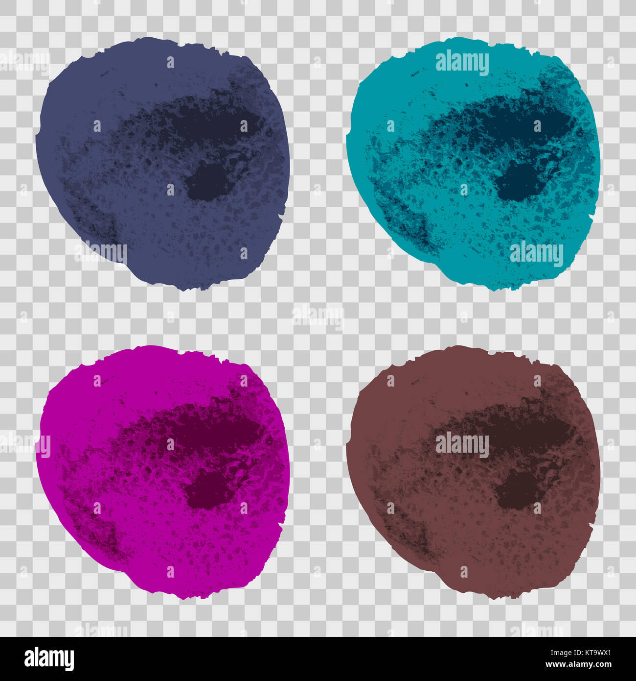 Vector colorful paint round smear stroke stain set on transparent Stock ...