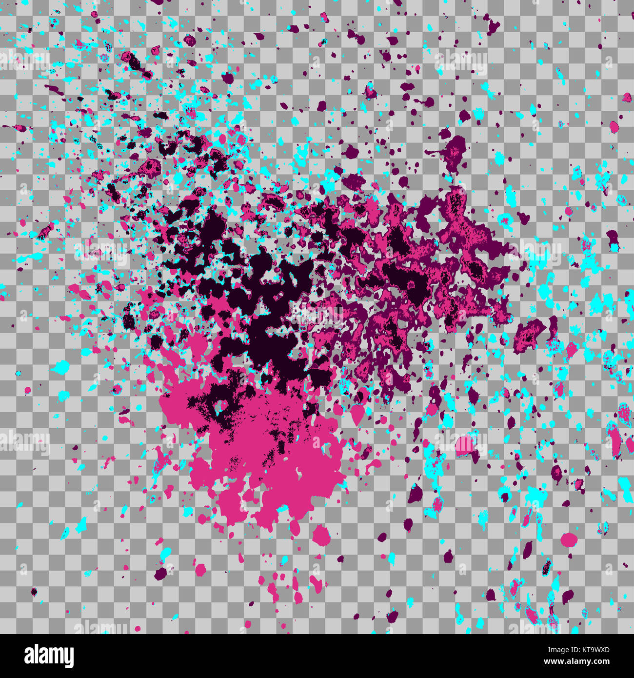 Colorful explosion of paint splatter. Isolated on transparent gr Stock ...