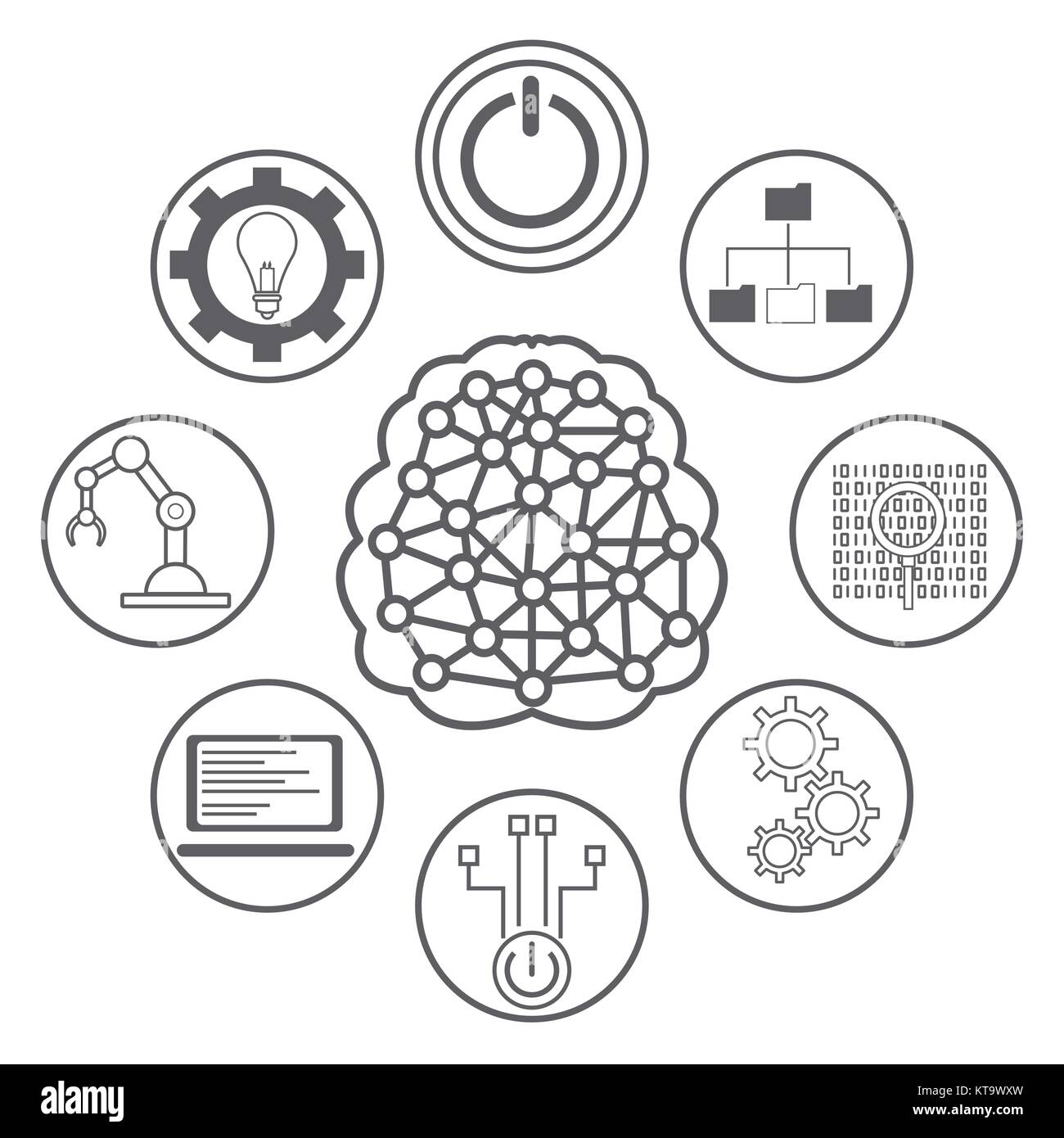 Artificial intelligence design gear Cut Out Stock Images & Pictures - Alamy