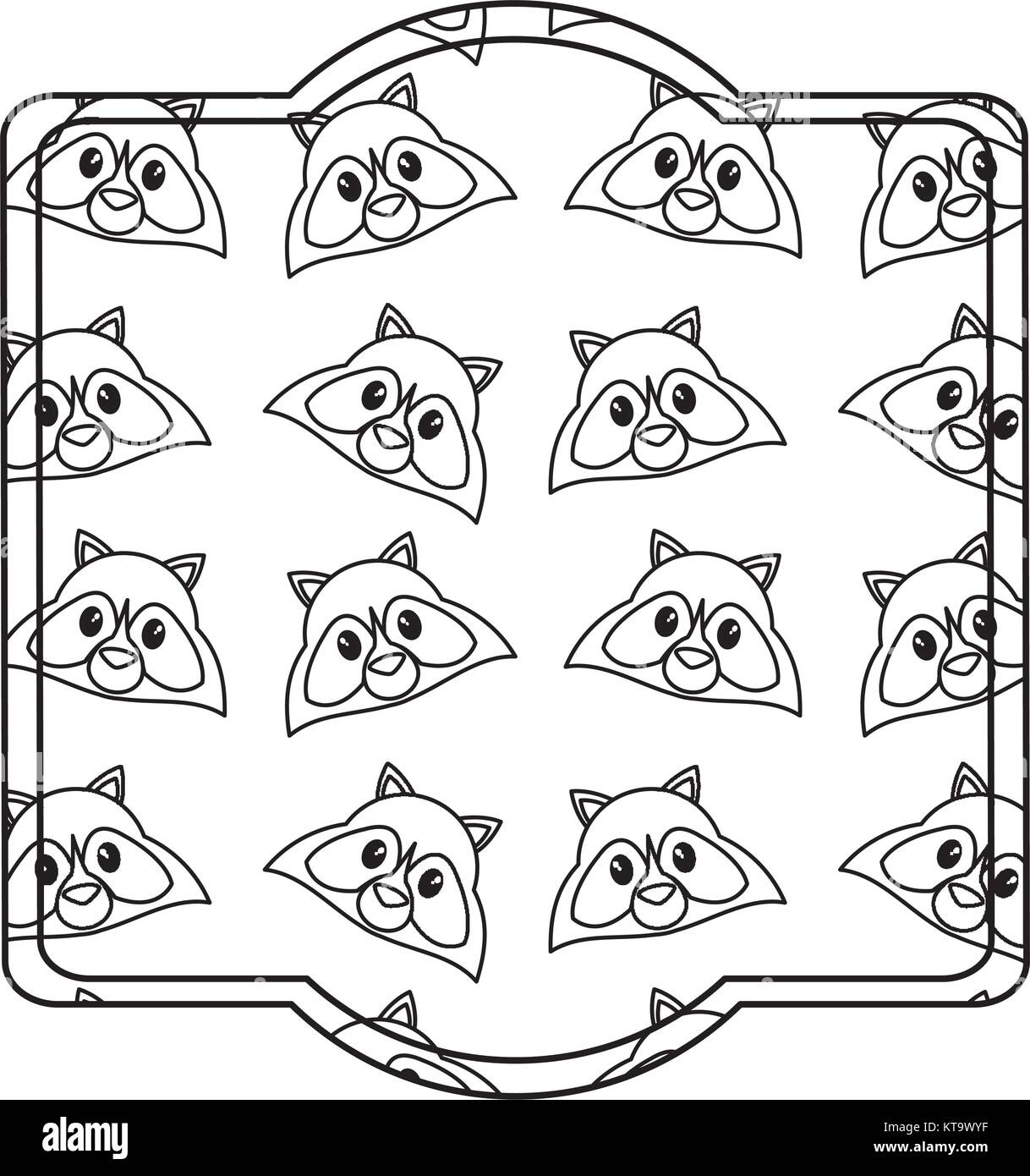 Raccoon cartoon frame Stock Vector Image & Art - Alamy