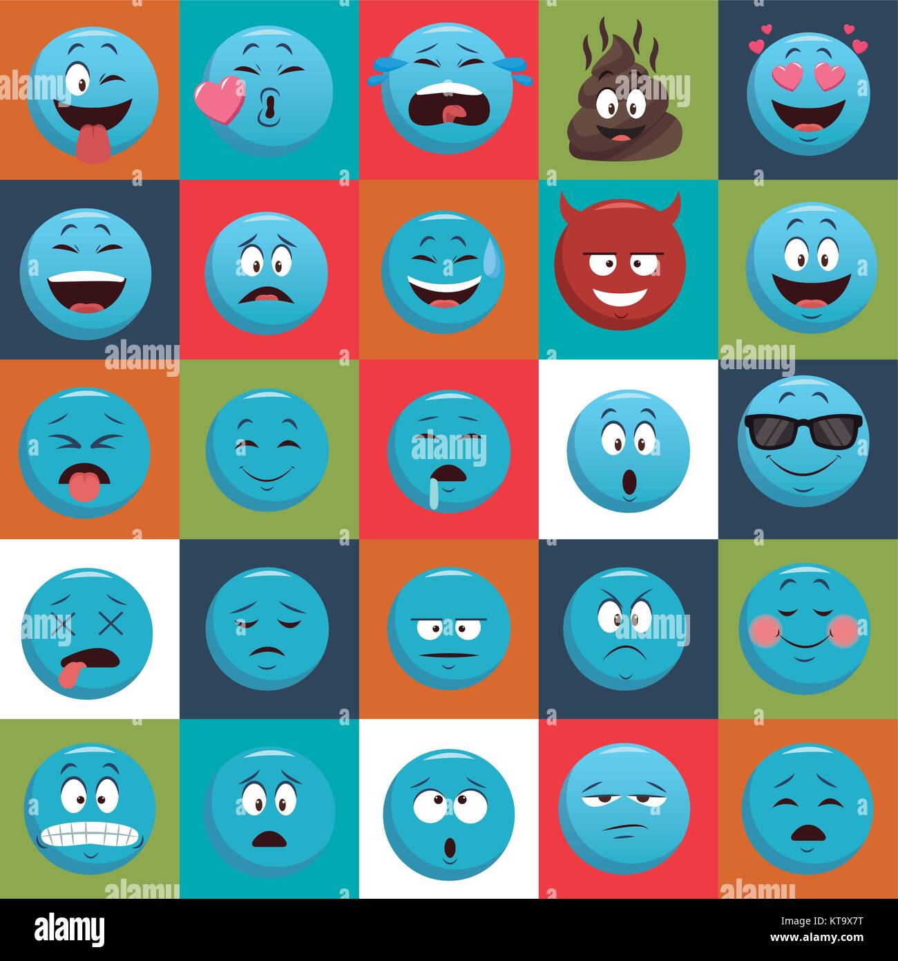 Emojis chat icons Stock Vector Image & Art - Alamy