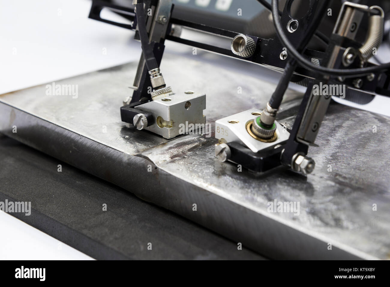 ultrasonic probe testing welding steel ; close up Stock Photo - Alamy