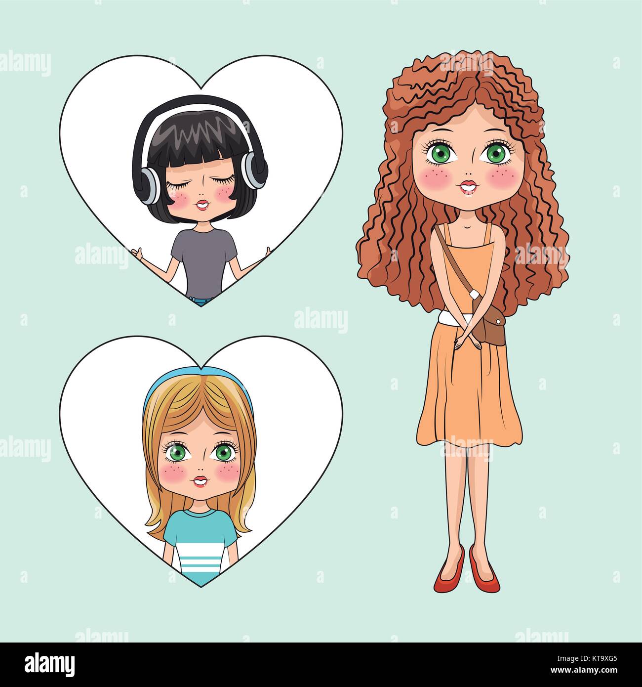 Cute girls cartoon Stock Vector Image & Art - Alamy