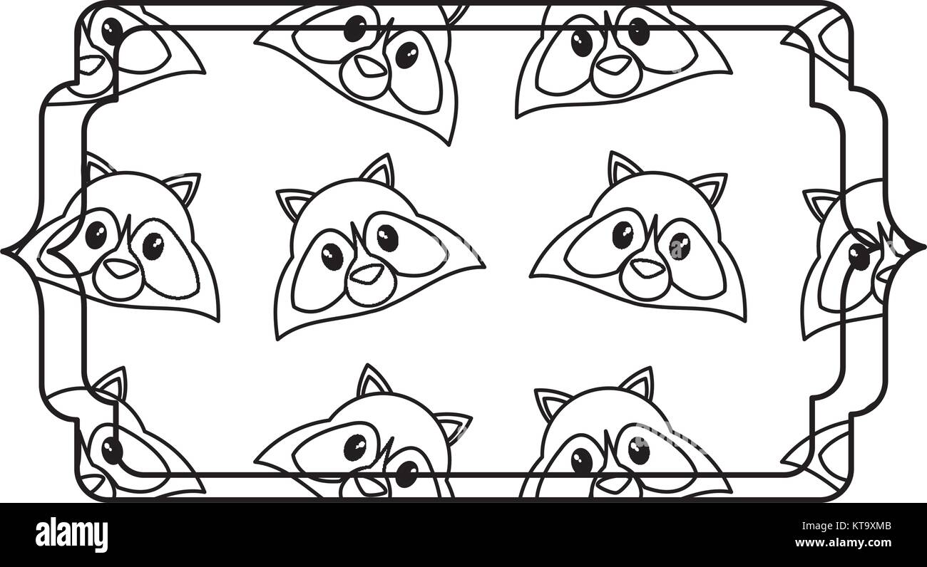 Raccoon cartoon frame Stock Vector Image & Art - Alamy