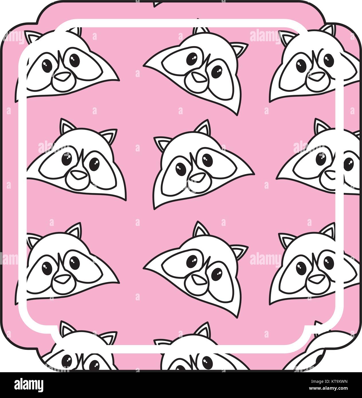 Raccoon cartoon frame Stock Vector Image & Art - Alamy