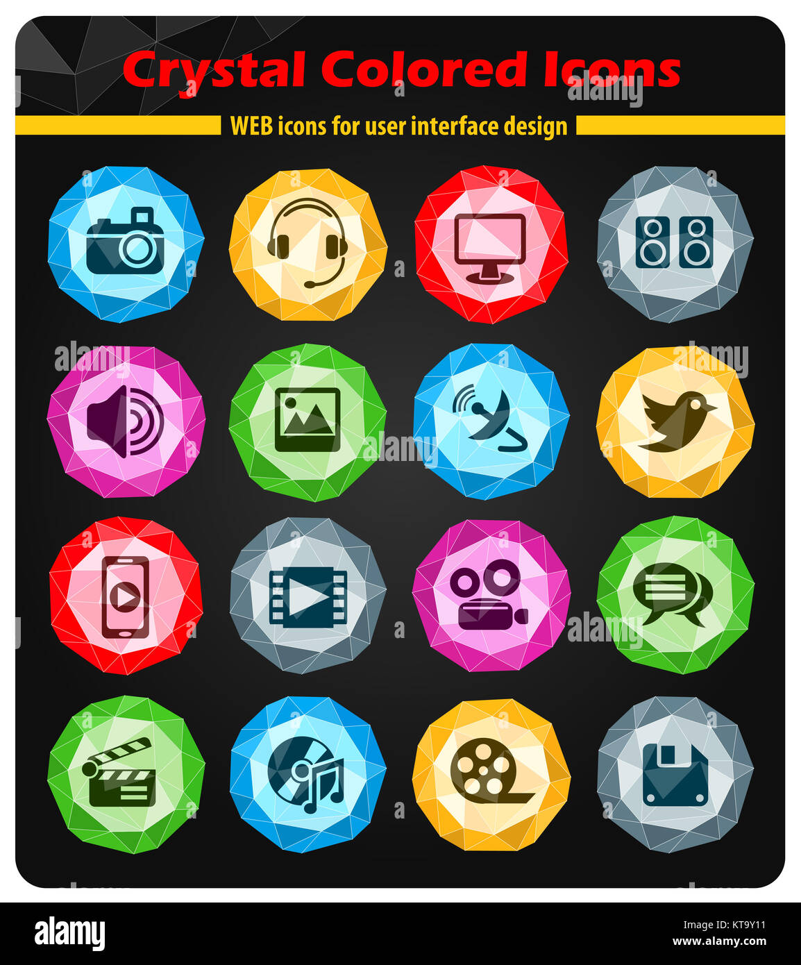 media icon set Stock Photo - Alamy