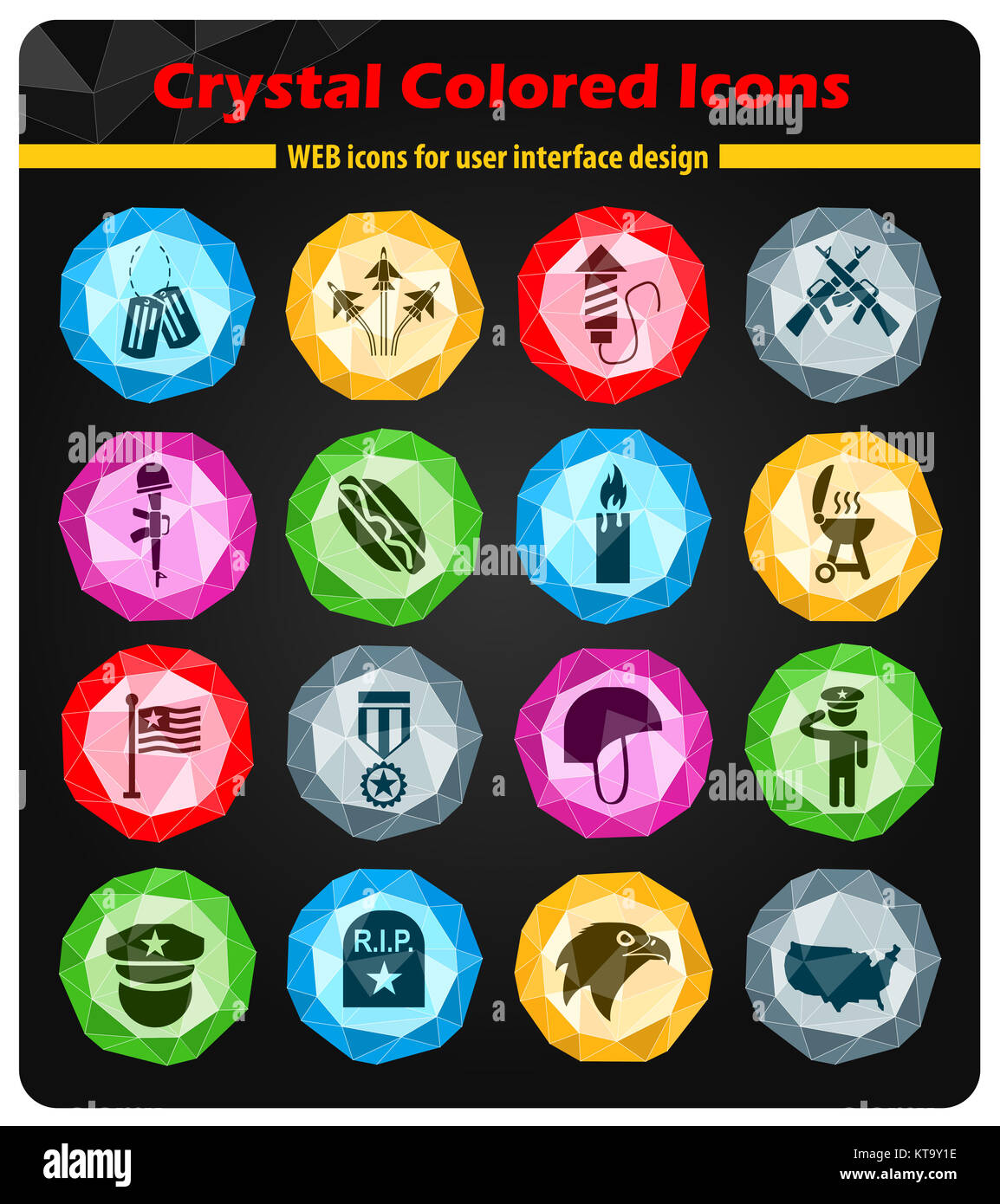 memorial day icon set Stock Photo - Alamy