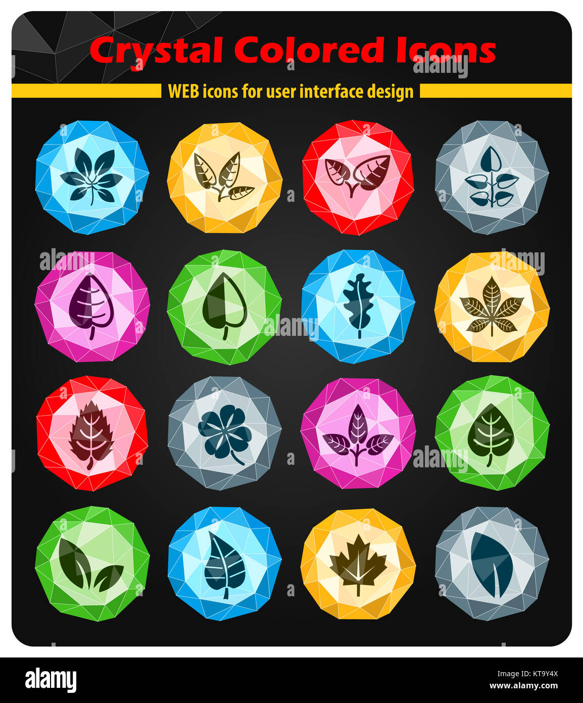 leaves icon set Stock Photo - Alamy