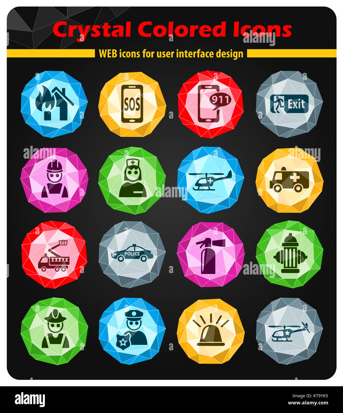 emergency icon set Stock Photo - Alamy