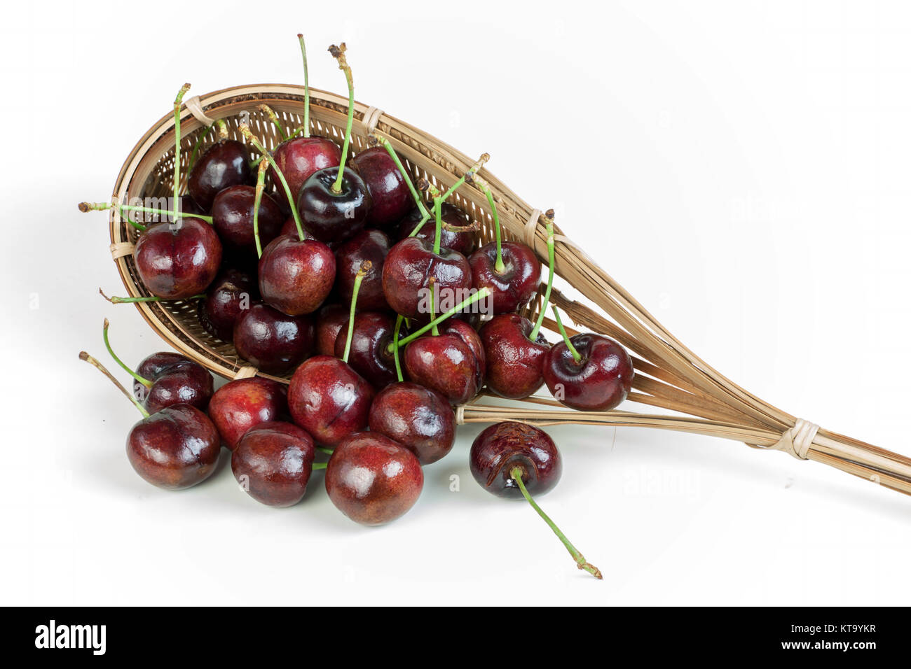 cherries stack in fruit-picker Stock Photo - Alamy