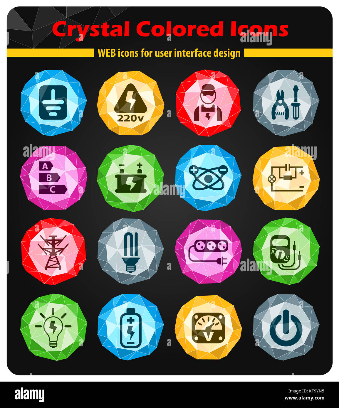 electricity icon set Stock Photo - Alamy