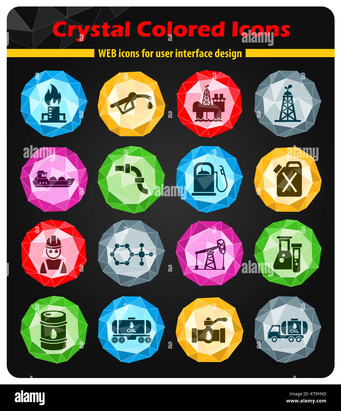 extraction of oil icon set Stock Photo - Alamy