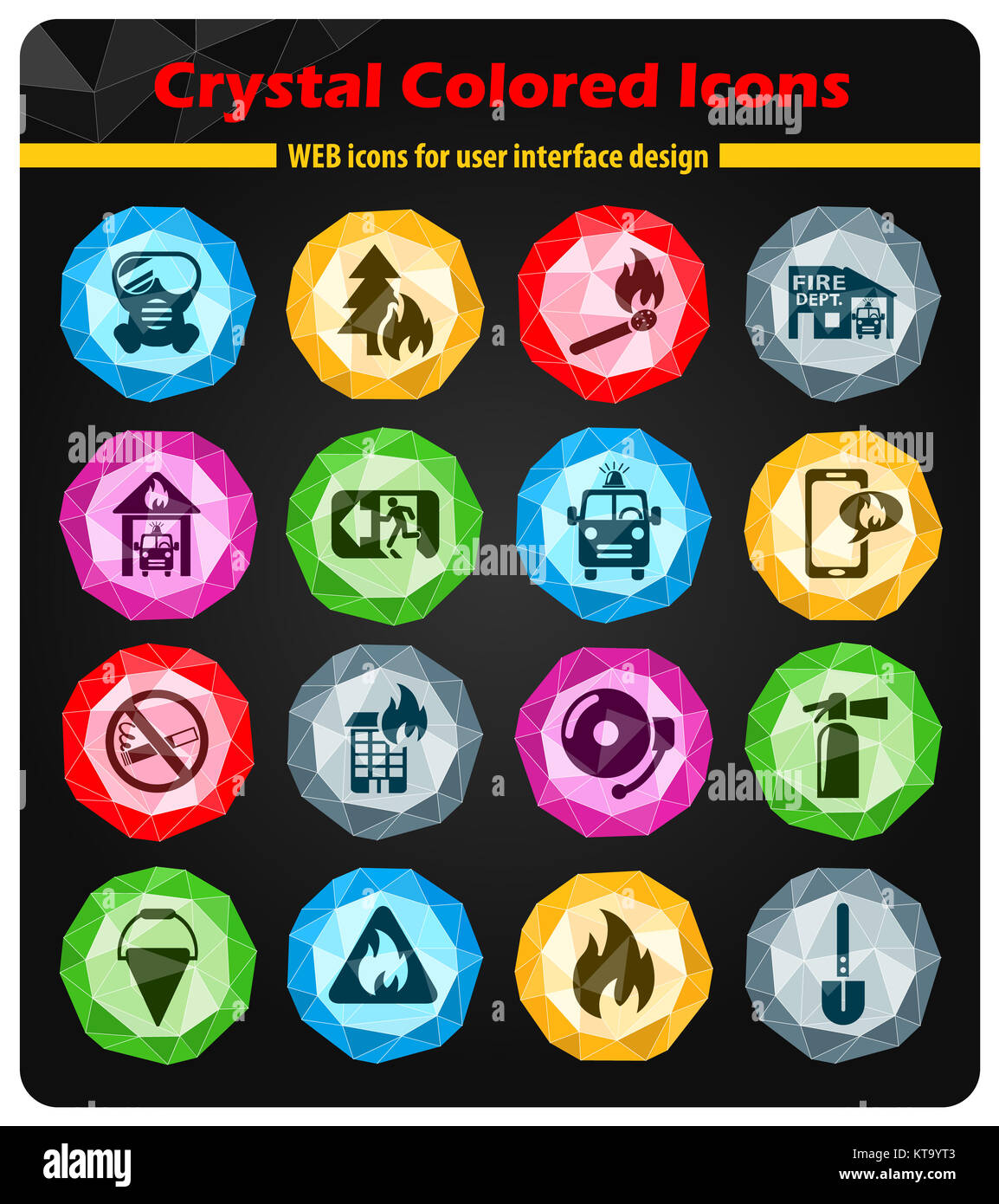 fire brigade icon set Stock Photo - Alamy