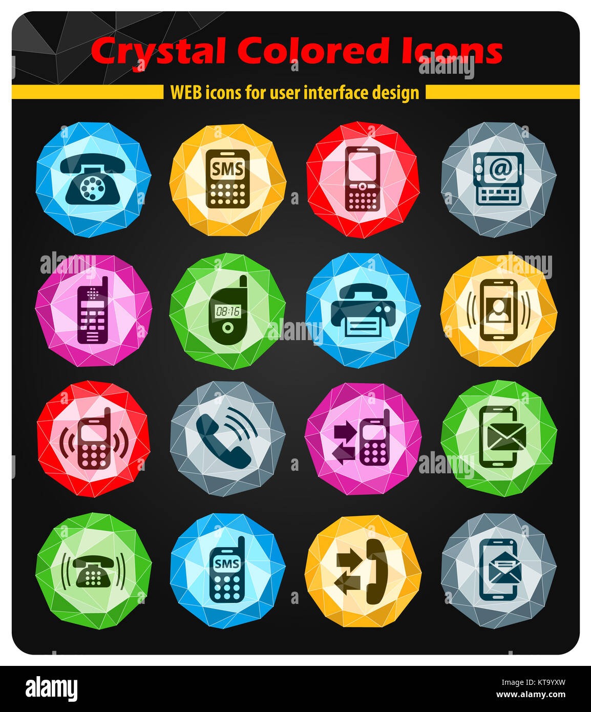 phone icon set Stock Photo - Alamy