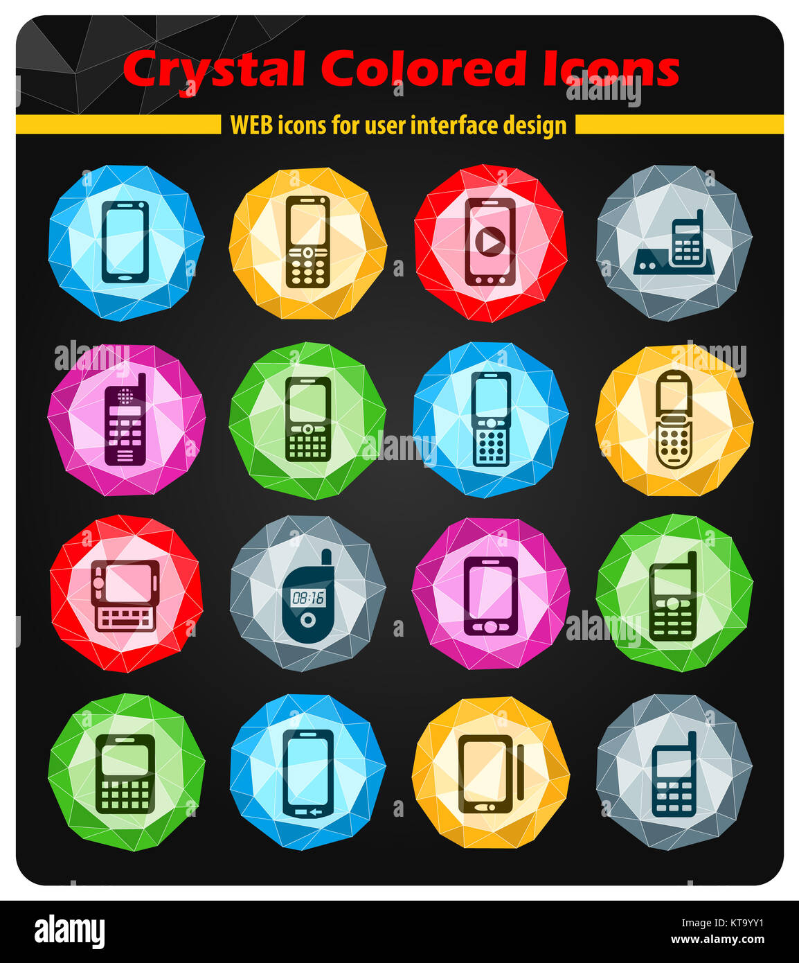 phones icon set Stock Photo - Alamy