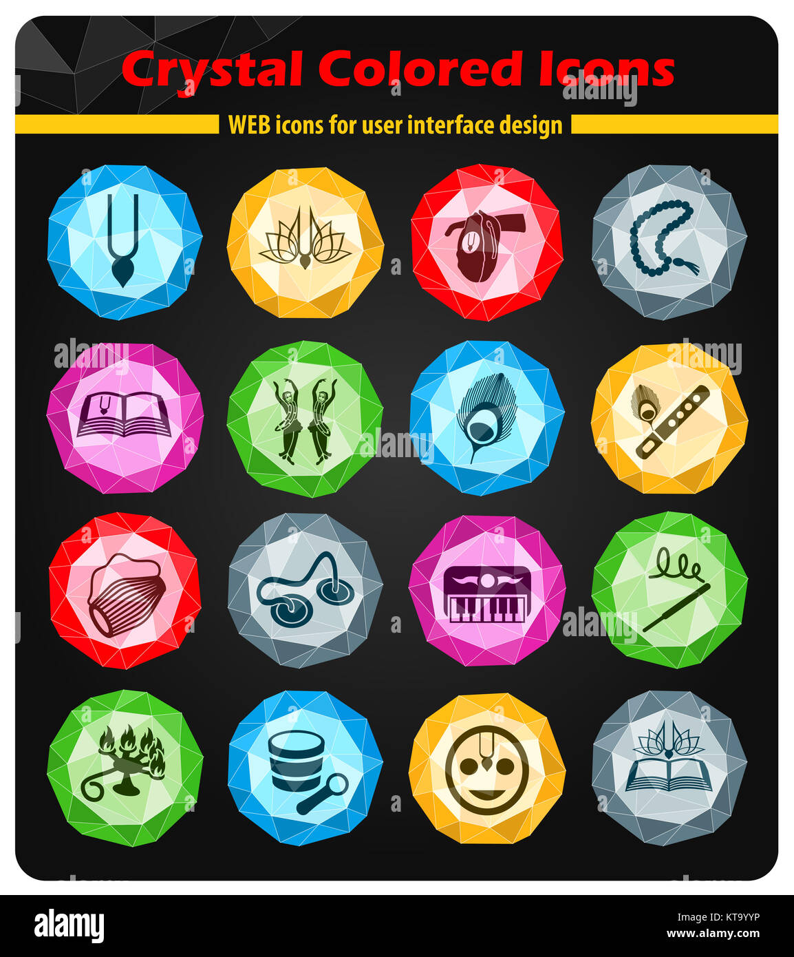 hare krishna icon set Stock Photo - Alamy