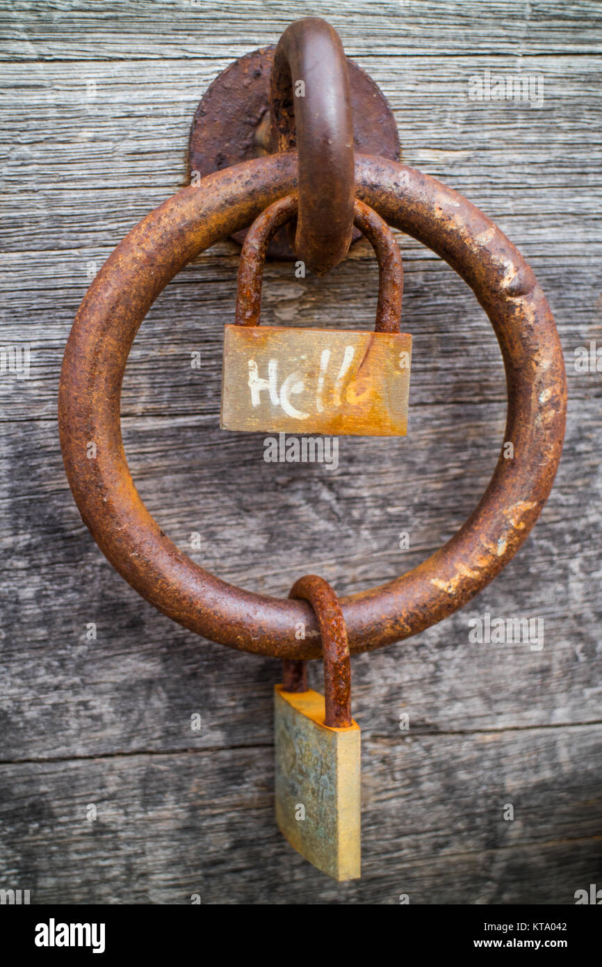 rusty padlock, love, iron ring Stock Photo - Alamy