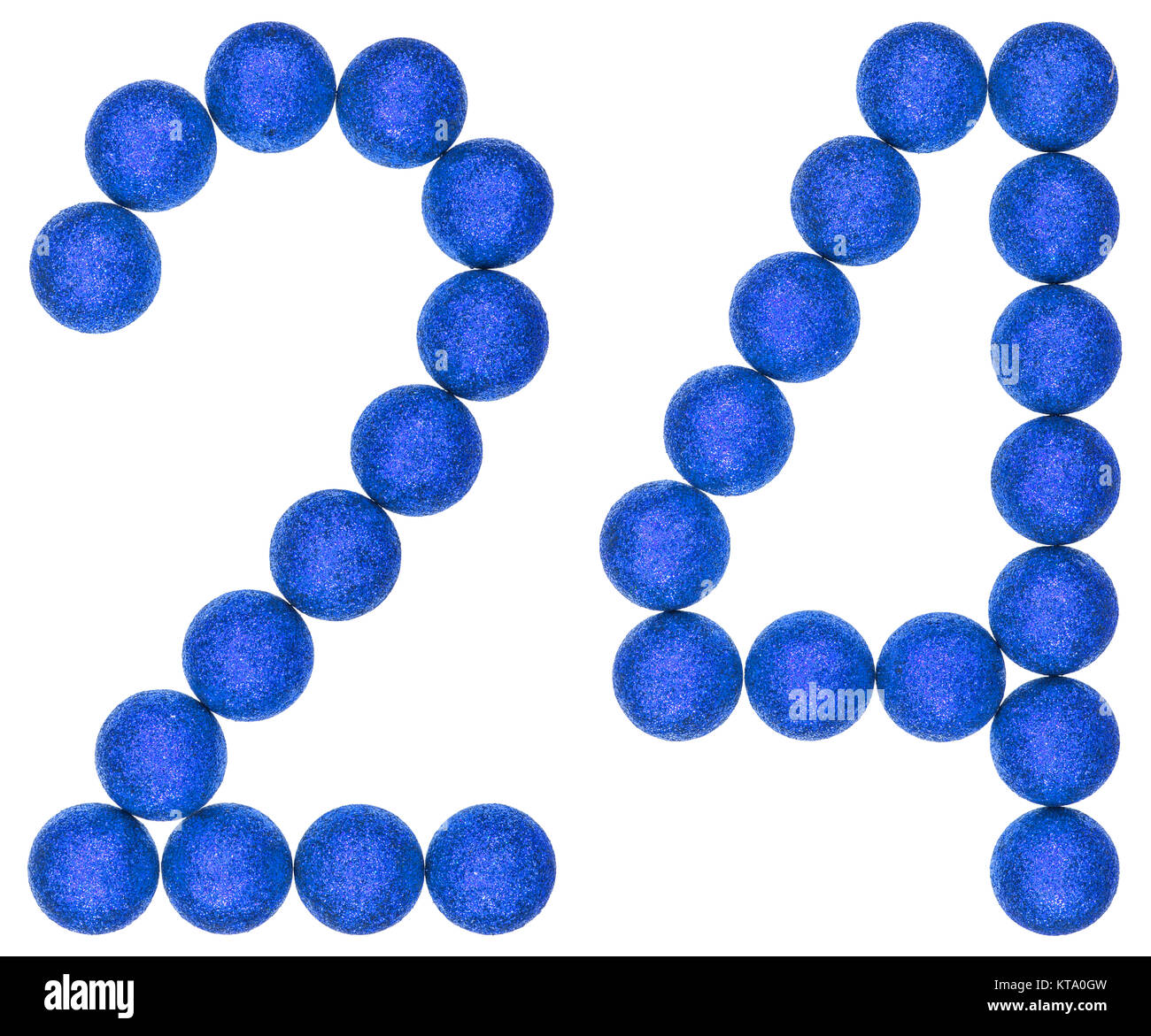 Numeral 24, twenty four, from decorative balls, isolated on white ...