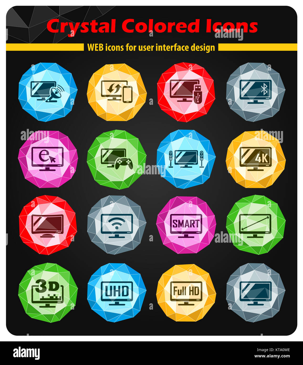 smart tv icon set Stock Photo - Alamy