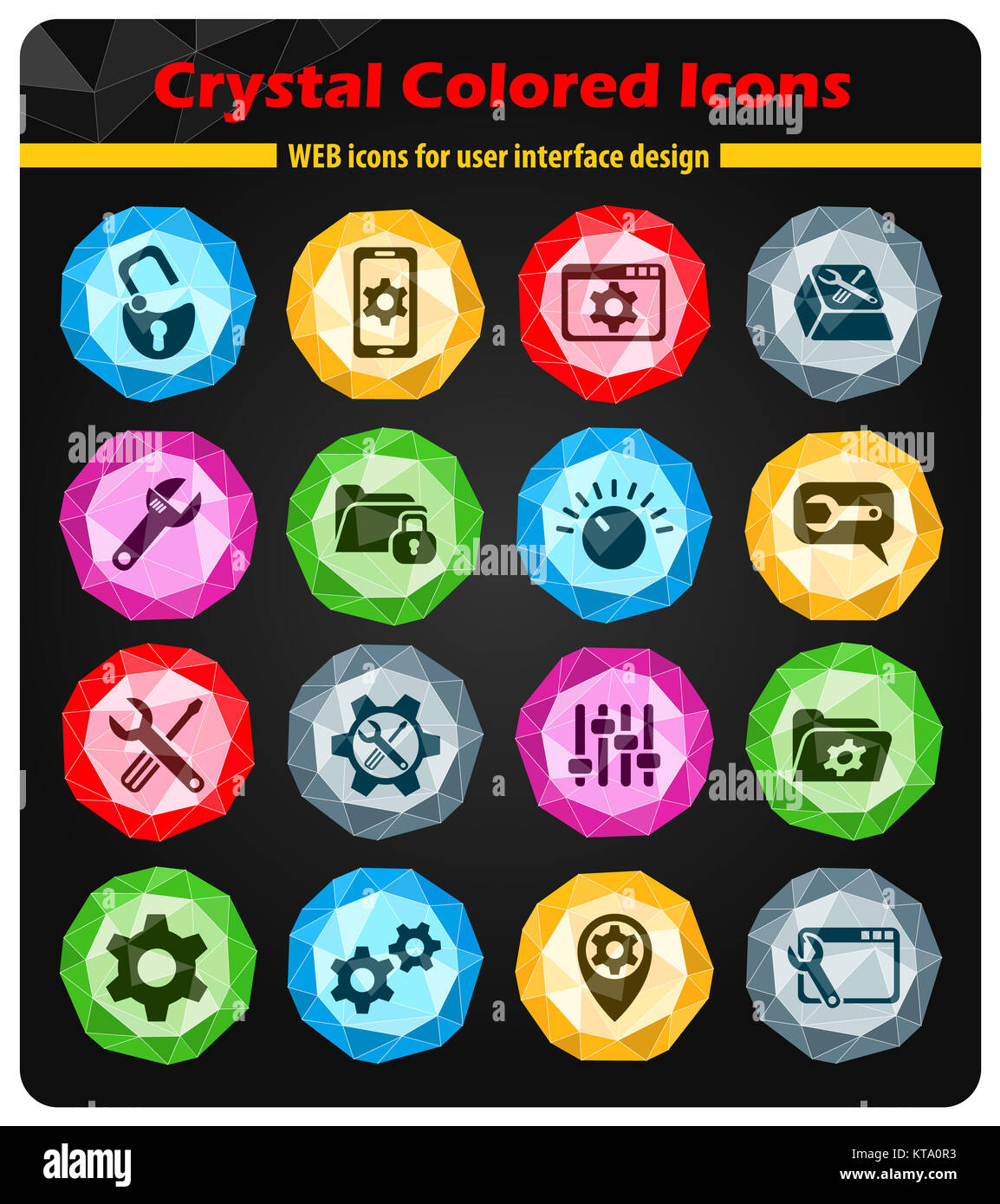 settings icon set Stock Photo - Alamy