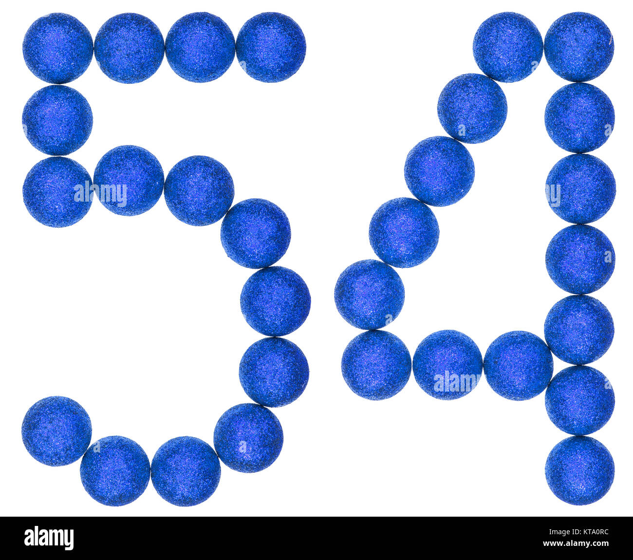 Numeral 54, fifty four, from decorative balls, isolated on white ...