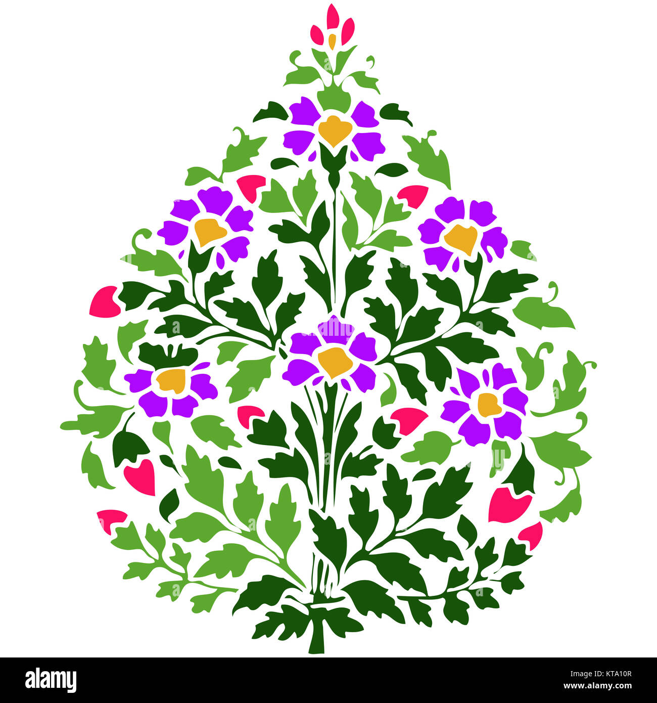 floral bush pattern vector vintage Stock Photo - Alamy