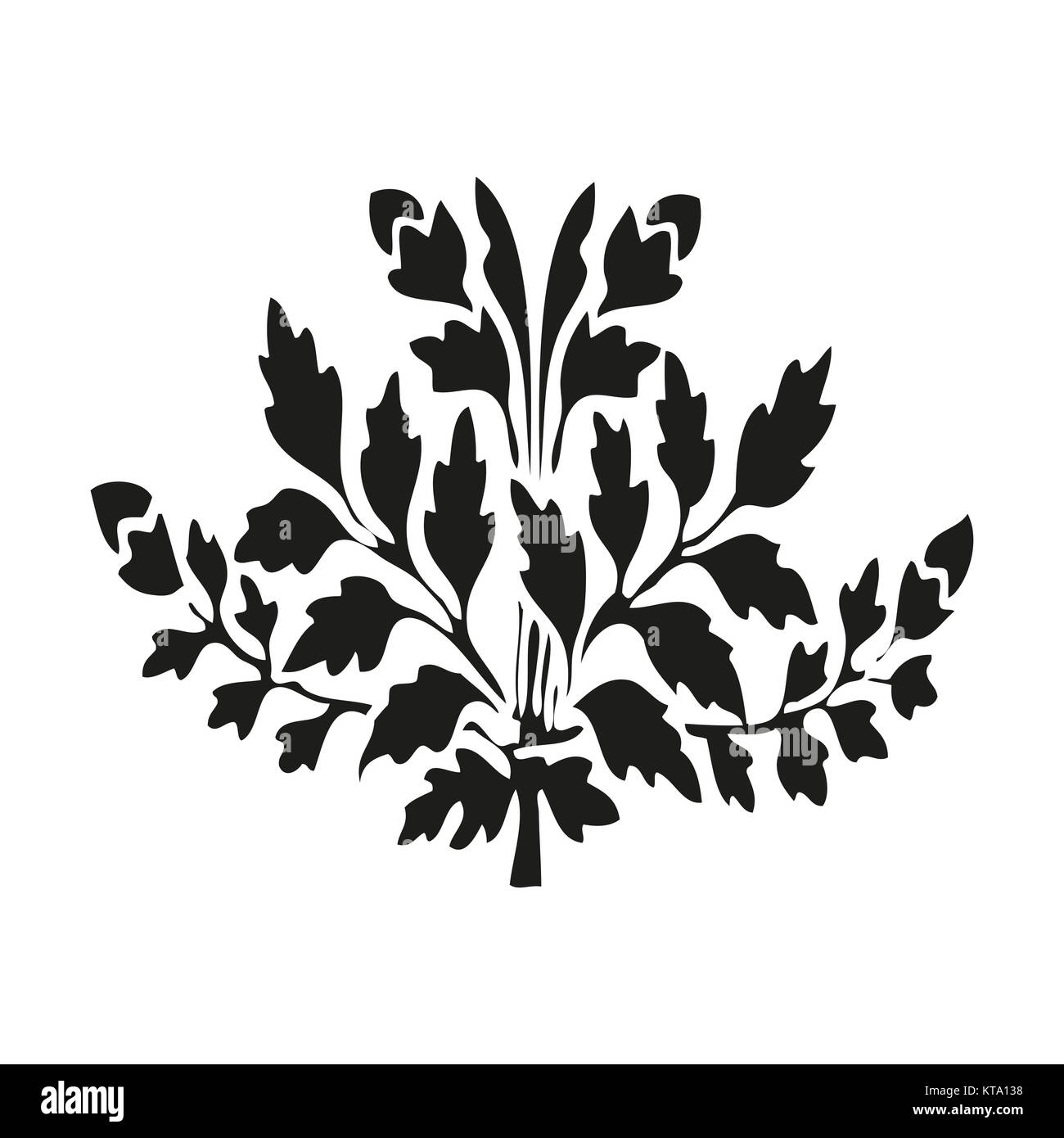 floral bush pattern vector vintage Stock Photo - Alamy