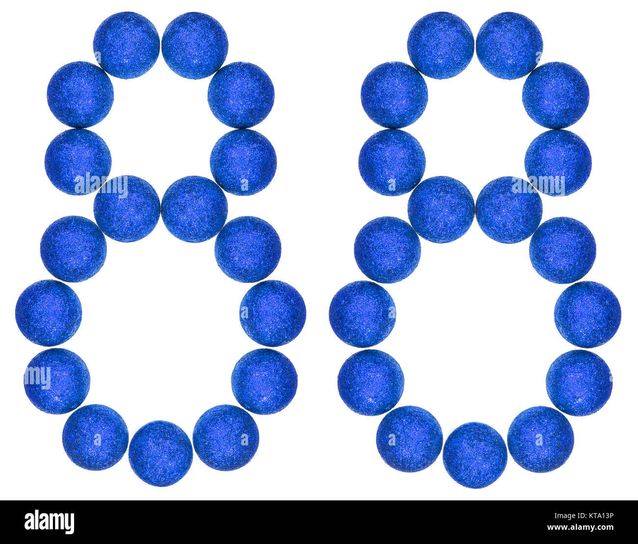 Numeral 88, eighty eight, from decorative balls, isolated on white ...