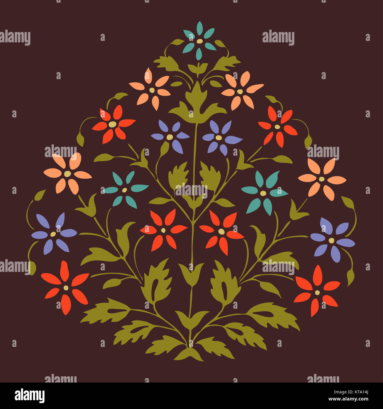 floral bush pattern vector vintage Stock Photo - Alamy
