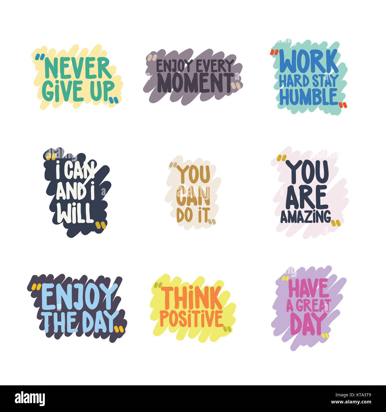 Handwritten Quote Set Stock Photo - Alamy