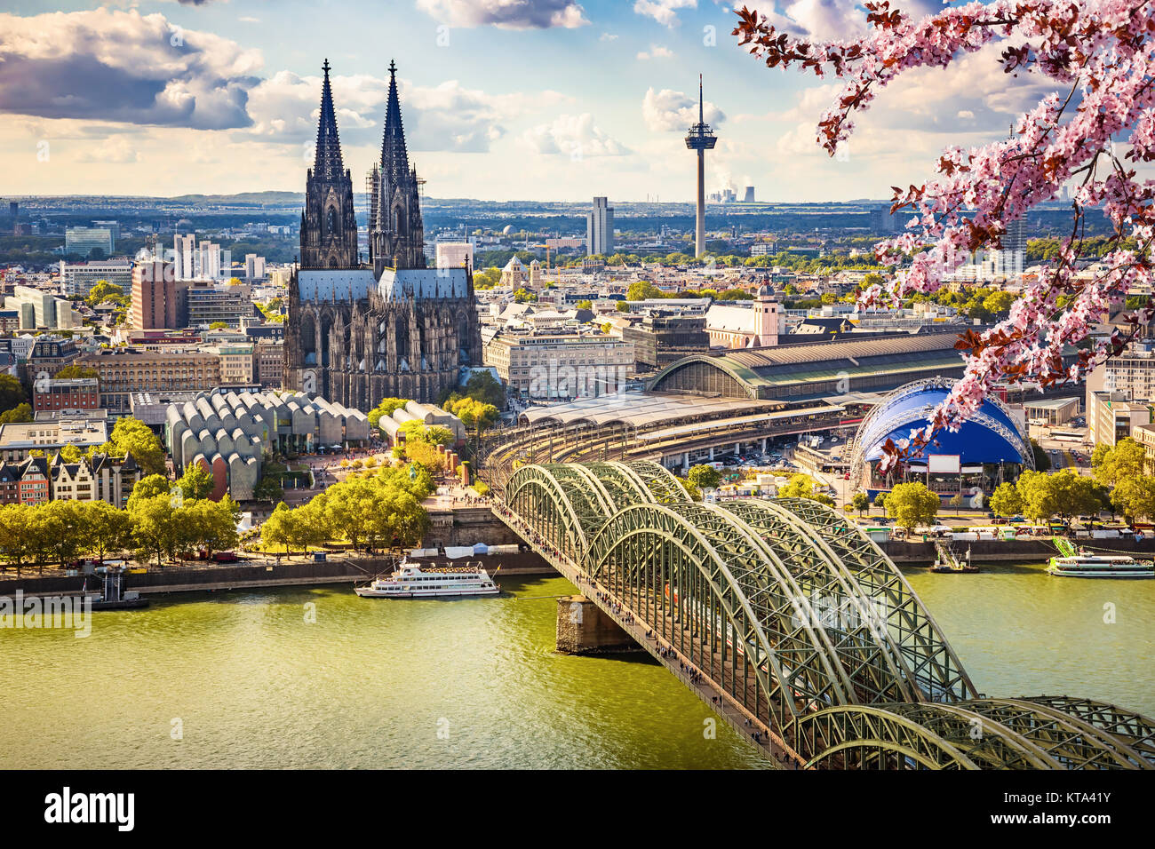 Aerial view of Cologne at spring Stock Photo - Alamy