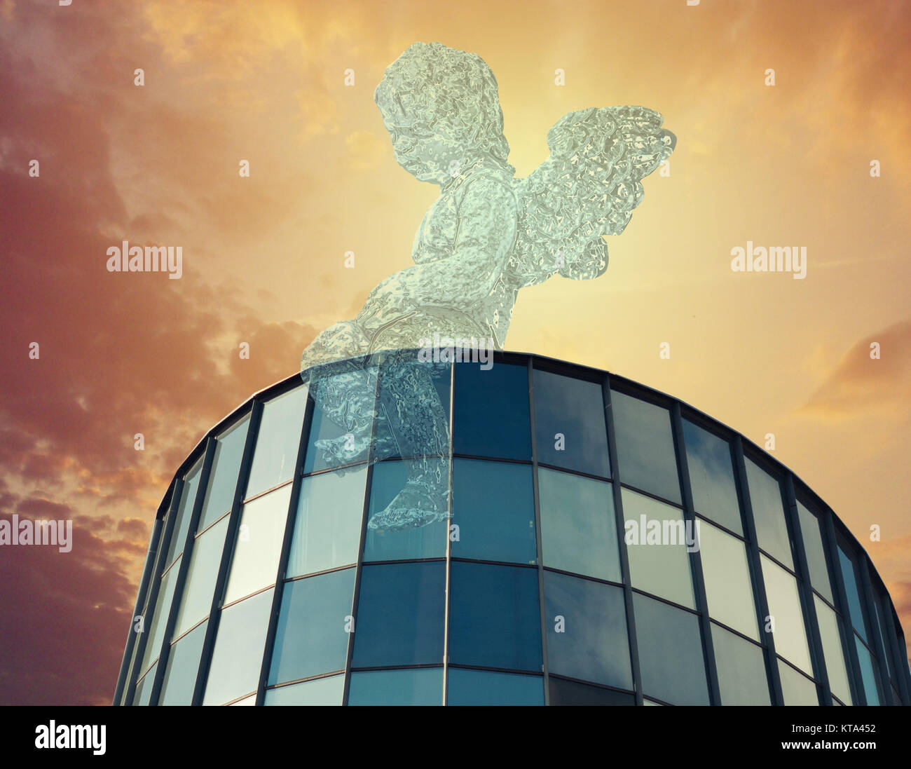 Angel on business against blue sky Stock Photo - Alamy
