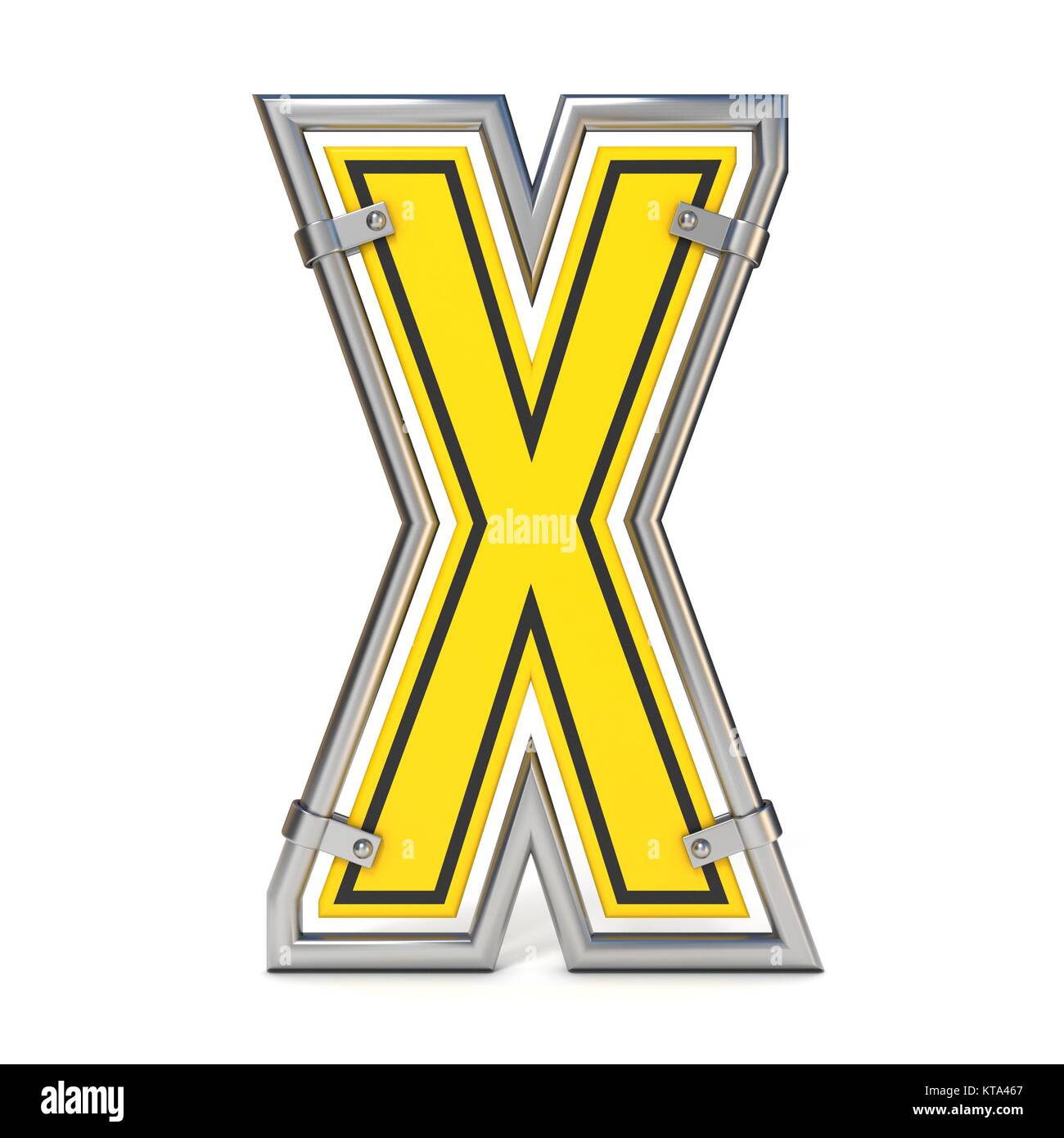 Framed traffic road sign FONT letter X 3D Stock Photo - Alamy