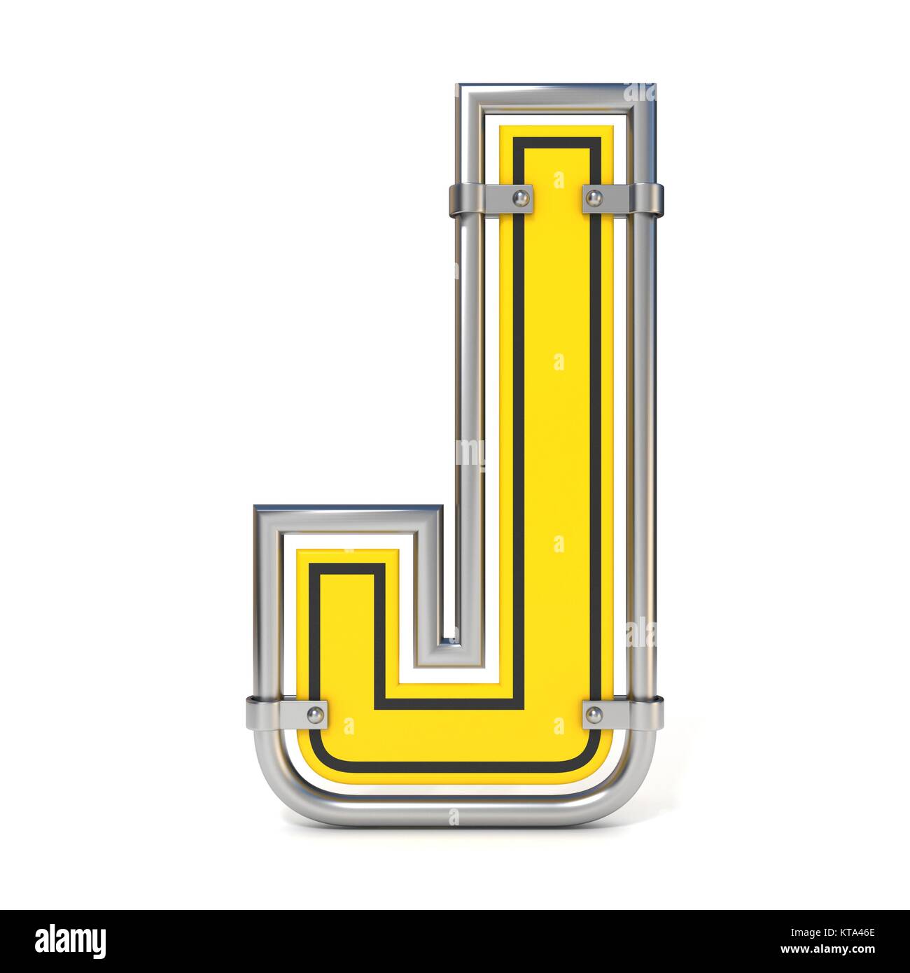 Framed traffic road sign FONT letter J 3D Stock Photo - Alamy