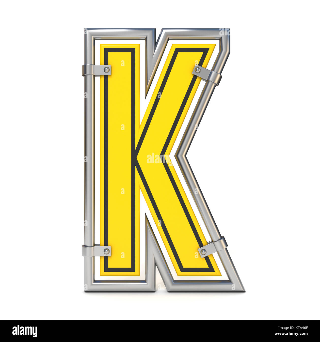 Framed traffic road sign FONT letter K 3D Stock Photo - Alamy