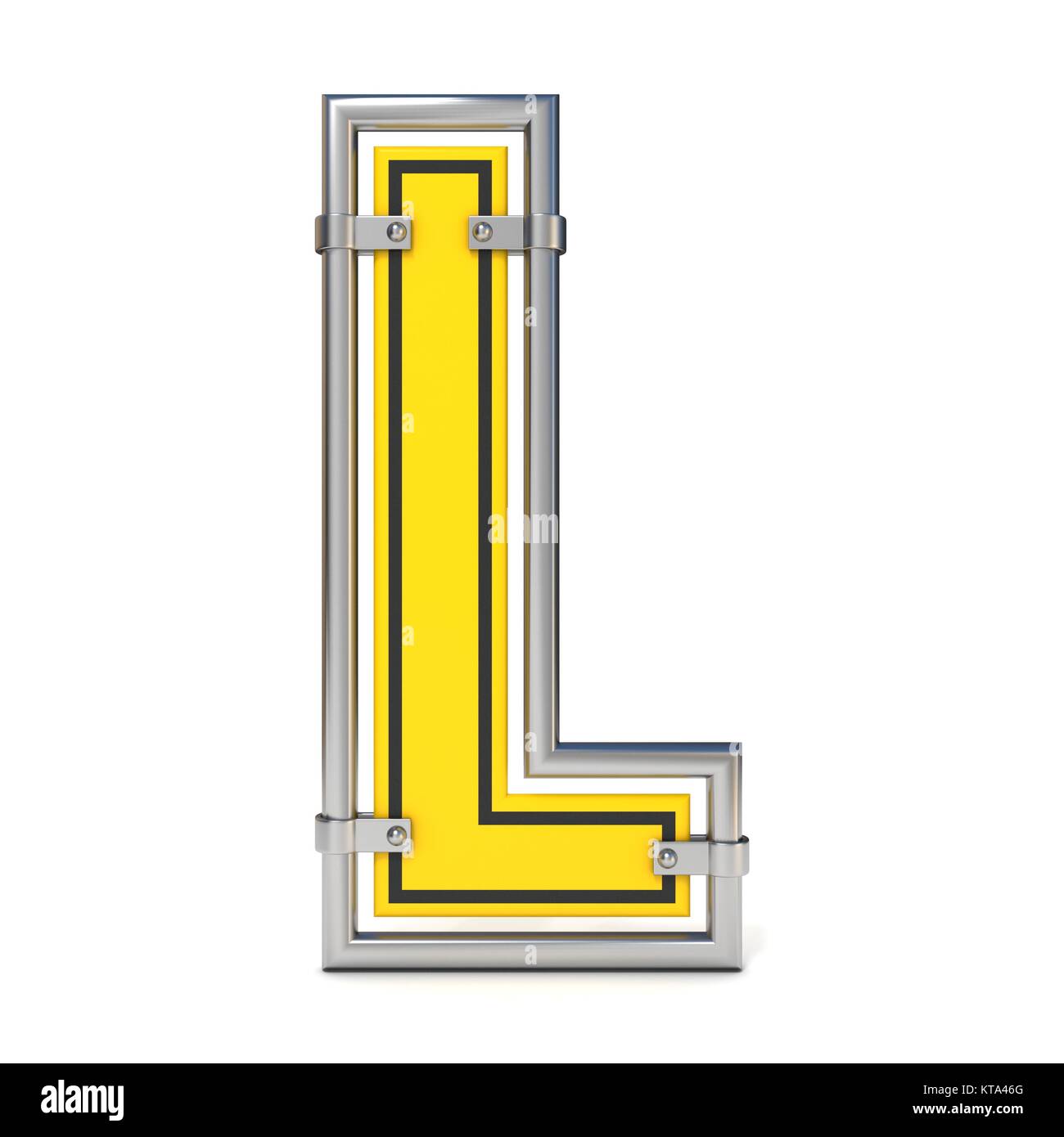 Framed traffic road sign FONT letter L 3D Stock Photo - Alamy
