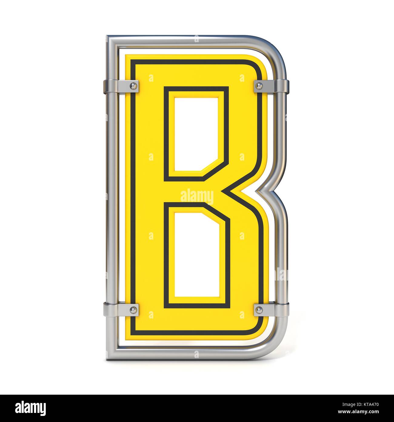 Framed traffic road sign FONT letter B 3D Stock Photo - Alamy