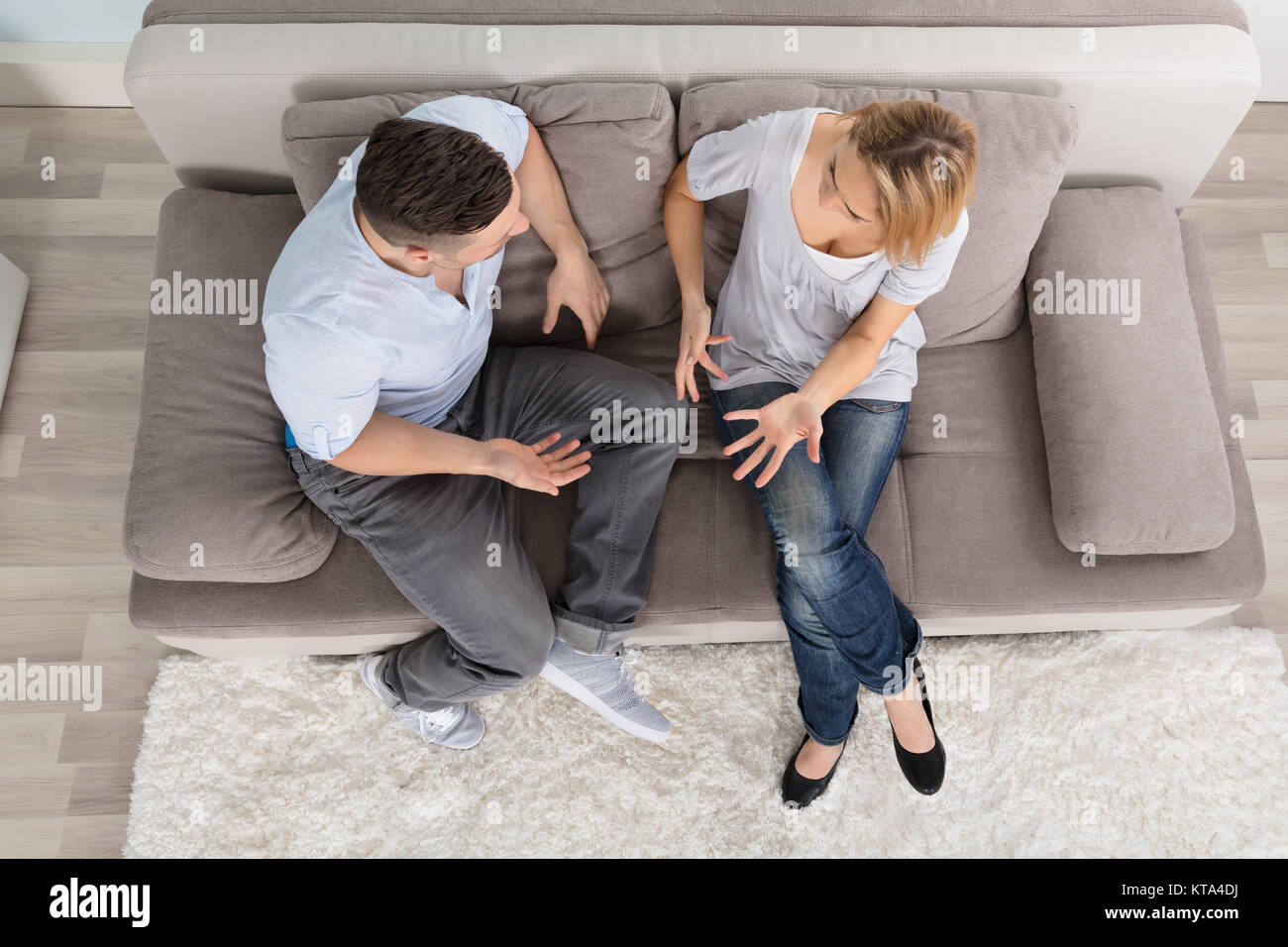 Couple Having Discussion At Home Stock Photo - Alamy