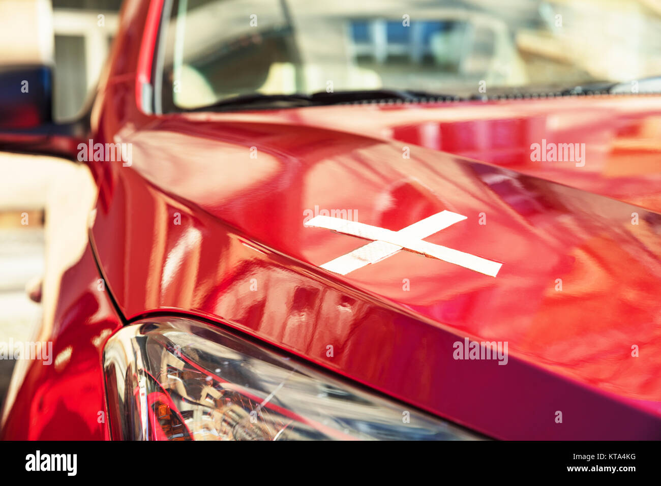 Bandage On Red Car Stock Photo - Alamy