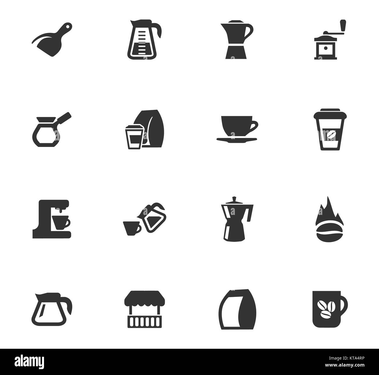 Coffee icons set Stock Photo - Alamy