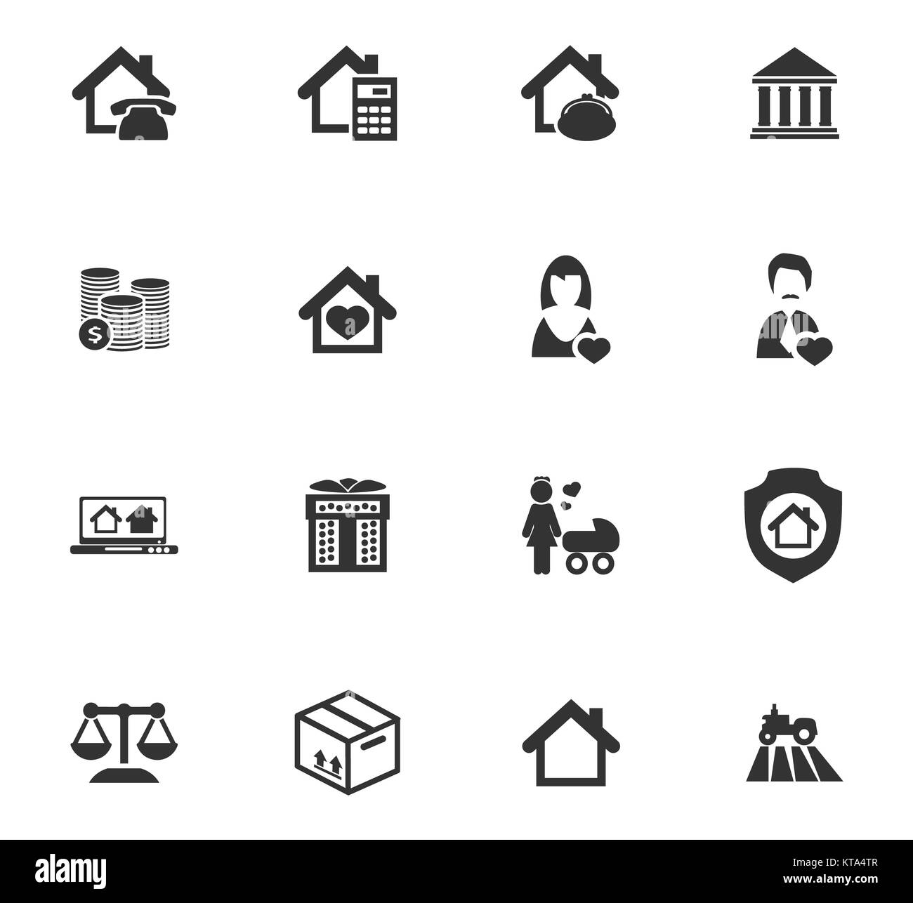 Real estate icons set Stock Photo - Alamy
