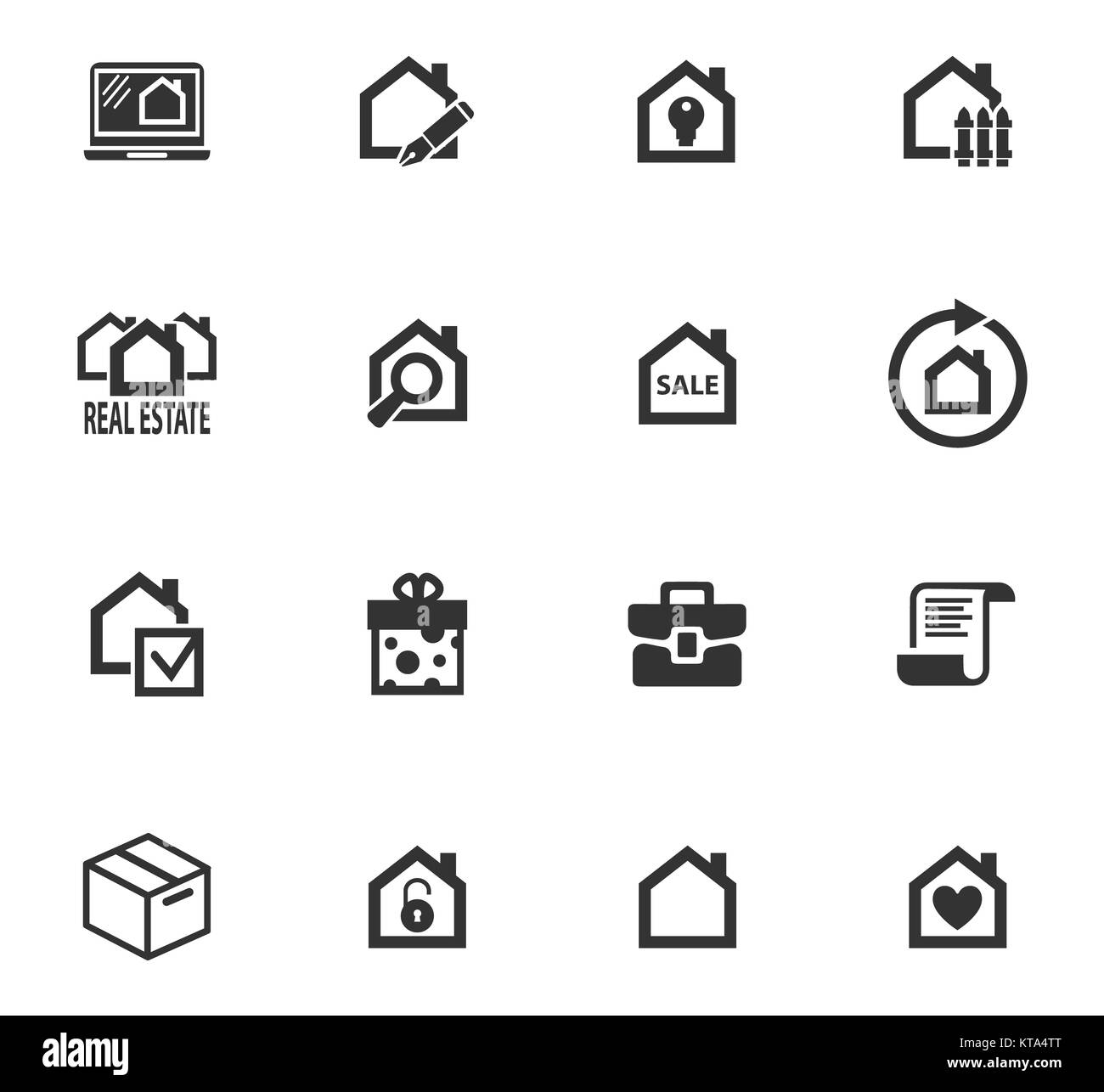 Real estate icons set Stock Photo - Alamy