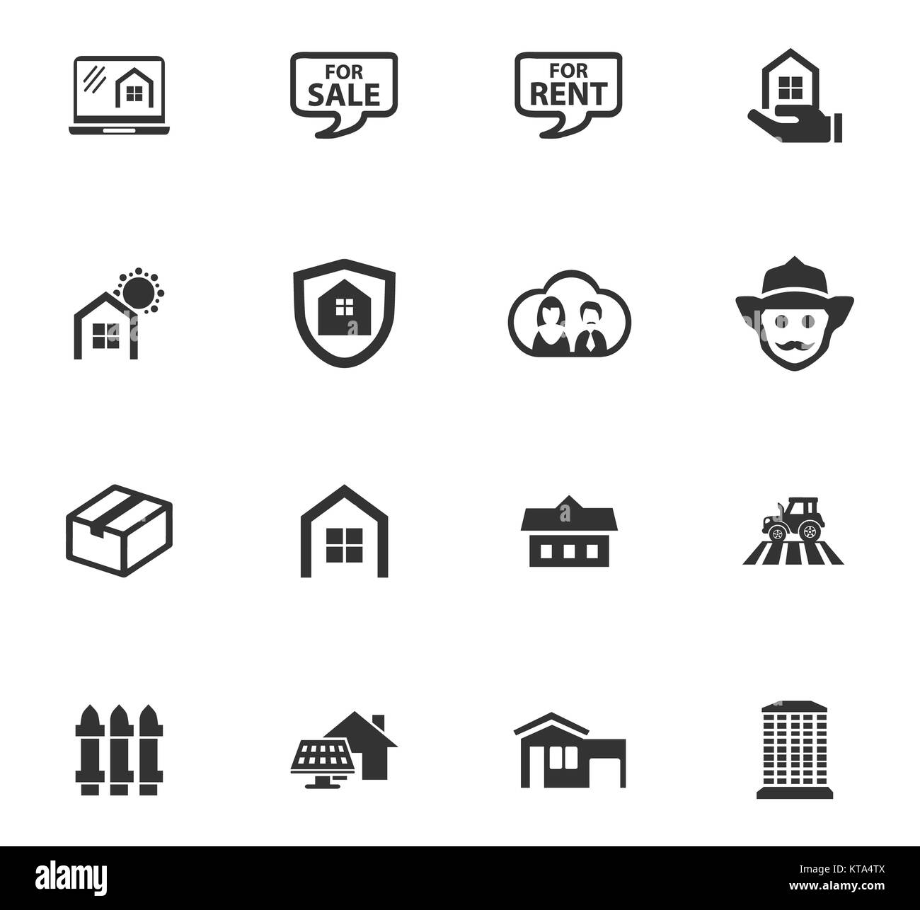 Real estate icons set Stock Photo - Alamy