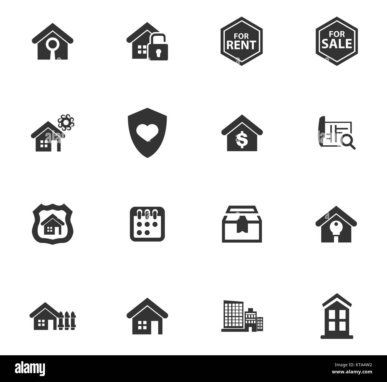 Real estate icons set Stock Photo - Alamy