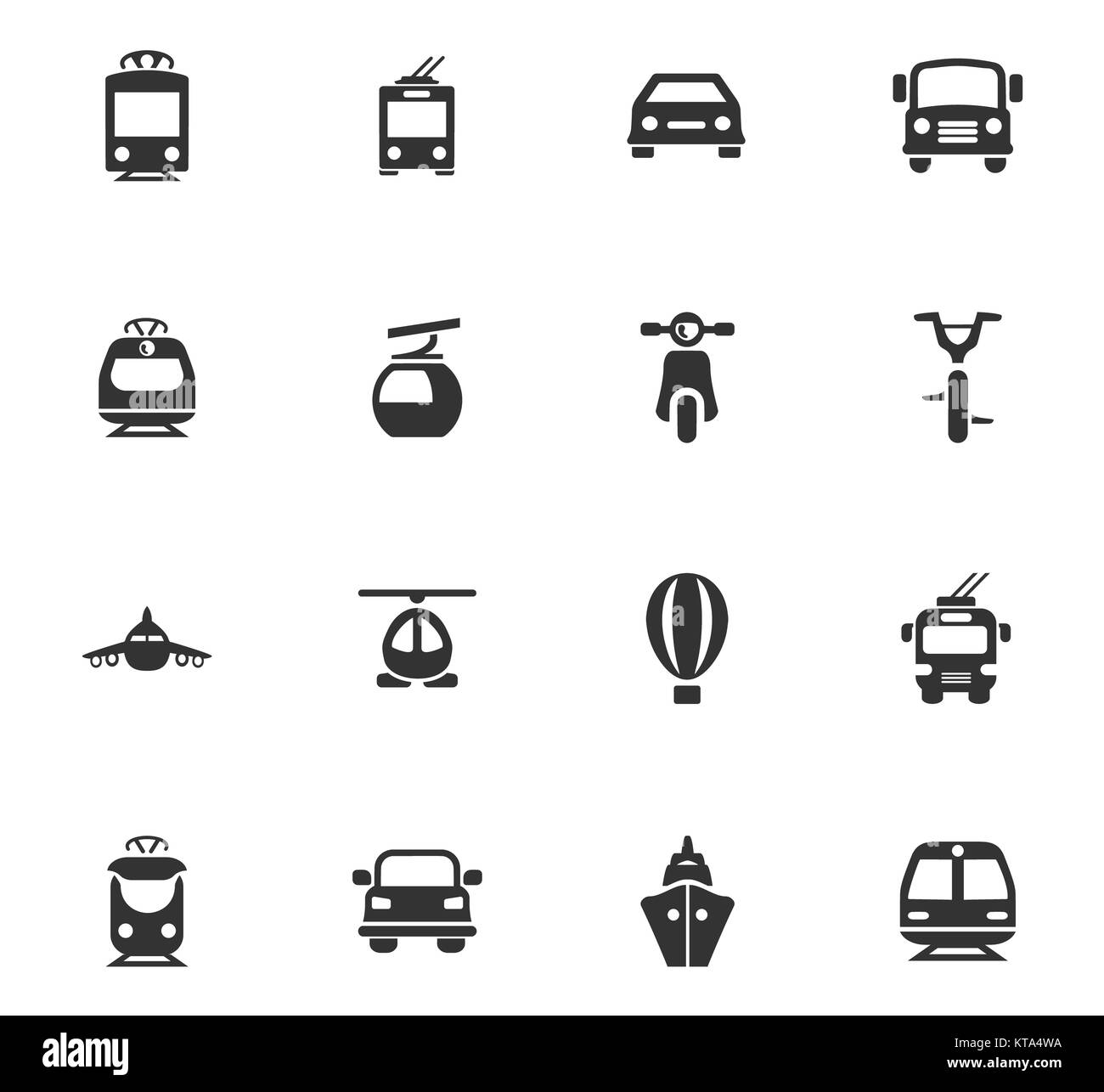 Public transport icons set Stock Photo - Alamy